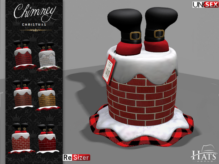 Second Life Marketplace - [HW] CHRISTMAS SANTA CHIMNEY HATS